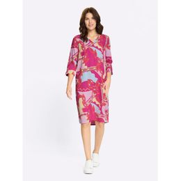 Sieh an! Kleid in fuchsia-zitrone-bedruckt | Gr.: 52