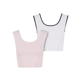 Urban Classics Cropped T-Shirts in blushedrose/white+white/black | Gr.: XL