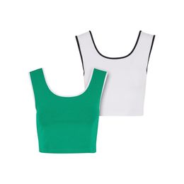 Urban Classics Cropped T-Shirts in froggreen/white+white/black | Gr.: XL