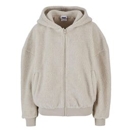 Urban Classics Damen Ladies Oversized Sherpa Zip Hoody in wetsand | Gr.: XS