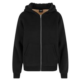 Urban Classics Ladies Bonded Sherpa Zip Hoody in black | Gr.: XL