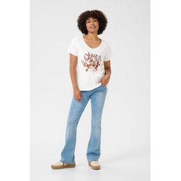 Cream T-shirt CRElvire Regular fit in White Orange Flowers | Gr.: L