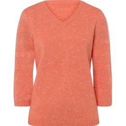 CR&Eacute;ATION L Damen 3/4 Arm-Pullover aus Melangegarn koralle-meliert Gr&ouml;&szlig;e 52