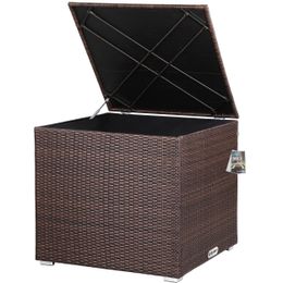 Casaria Gartenbox Polyrattan 318L Braun mit Innenverkleidung wetterfest