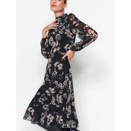 Trendyol Kleid Damen Gr&ouml;&szlig;e 34 sand / schwarz Winterkleid