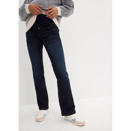 bonprix Umstands-Stretch-Jeans Bootcut, blau, Gr.40, Bequeme Schwangerschaftsjeans mit leicht ausgestelltem Bein, 82% Baumwolle