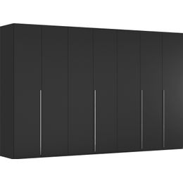 Drehtürenschrank Rauch "Kleiderschrank Schrank Garderobe Wäscheschrank BESTSELLER MONTCLAR", schwarz, griffe chrom, B:350cm H:223cm T:60cm, Holzwerkstoff, Schränke