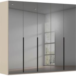 Drehtürenschrank Rauch "Kleiderschrank Schrank Garderobe Wäscheschrank BESTSELLER MONTCLAR", fango, grauspiegel, griffe schwarz, B:251cm H:223cm T:60cm, Holzwerkstoff, Schränke