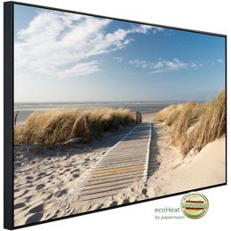 papermoon Infrarotheizung "Strand", bunt (kunstmotiv im aluminiumrahmen), B/H/T: 100cm x 60cm x 3cm, 600 W, Heizk&ouml;rper, sehr angenehme Strahlungsw&auml;rme