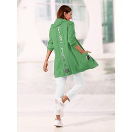 Shirtjacke Inspirationen "Long-Shirtjacke", Damen, Gr. 48, gr&uuml;n (apfel), 70% Viskose, 27% Polyester, 3% Elasthan, unifarben, Shirts Shirtjacke