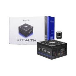 CHIEFTEC Stealth 1000W, PC-Netzteil schwarz, 1x 12-Pin High Power GPU, 3x PCIe, Kabelmanagement, 1000 Watt