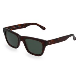 Fielmann AB 003 SUN CL | Herren-Sonnenbrille | Fassung: Vollrand, Quadratisch, Acetat, Havanna | Glasfarbe: Gr&uuml;n