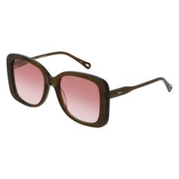 Chlo&eacute; Chlo&eacute; CH0125S | Damen-Sonnenbrille | Fassung: Vollrand, Butterfly, Acetat, Orange Transparent | Glasfarbe: Rose Verlaufend