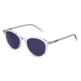 Fielmann OU 027 SUN CL | Unisex-Sonnenbrille | Fassung: Vollrand, Panto, Acetat, Kristall Gl&auml;nzend | Glasfarbe: Blau