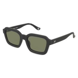 Le Specs IMPOSSIBLE | Unisex-Sonnenbrille | Fassung: Vollrand, Quadratisch, Kunststoff, Schwarz Matt | Glasfarbe: Gr&uuml;n