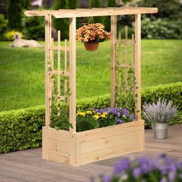 Hochbeet Dobar "Pflanzkasten "Pergola" aus Holz, Natur", natur, B:117cm H:119cm T:39cm, Massivholz, Pflanzgef&auml;&szlig;e, Der Rankkasten ist ca. 117 x 39 x 119 cm (LxBxH) gro&szlig; und ca. 9,86 kg