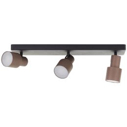 Brilliant Deckenstrahler "Cadiz", schwarz (schwarz matt, bronzefarben geb&uuml;rstet), 3, H: 16cm, 1 Stk., Leuchten, 16 x 53 x 9 cm, inkl. GU10, 350 lm, 3000K, dimmbar, Aluminium, Deckenstrahler