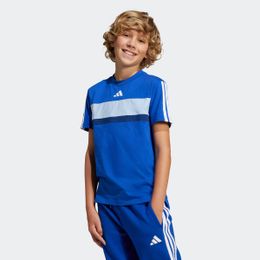 T-Shirt adidas Sportswear "J 3S TIB T", Jungen, Gr. 164, royal blau, core weiß, Obermaterial: 100% Baumwolle, Rundhals, Shirts