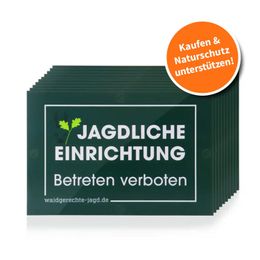 Waidgerechte Jagd Schild Jagdliche Einrichtung &ndash; 10er-Pack