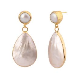 Pierres delicates Vergold. Ohrstecker mit Perlmutt - 57% | Schmuck