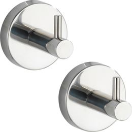 Wenko Handtuchhaken-Set 'Uno Bosio' edelstahlfarben 2-teilig