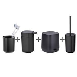 Wenko Bad-Accessoire-Set 'Davos' schwarz 4-teilig