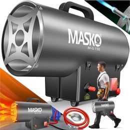 Masko&reg; Gasheizgebl&auml;se Gasheizer Heizkanone Gasheizstrahler Bauheizer Gas Heizger&auml;t heizstrahler Hei&szlig;luftgenerator inkl. Gasschlauch & Druckminderer Heizgebl&auml;se f&uuml;r handels&uuml;bliche Gasflaschen
