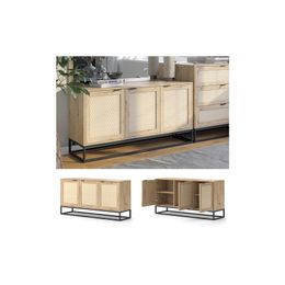 VICCO Sideboard Natal Eiche 140 x 72 cm 3 T&uuml;ren