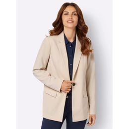 WITT Damen Blazer mit kontrastfarbigem Futter, sand, Gr&ouml;&szlig;e 38