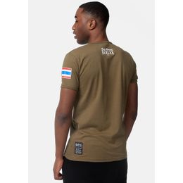 BEN LEE Benlee T-Shirt 'Thailand' Herren Gr&ouml;&szlig;e L khaki / rot / wei&szlig;