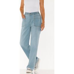Damen Jeans mit weit geschnittenen Beinen blue-bleached, Gr&ouml;&szlig;e 20