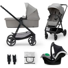 Kinderkraft Kinder Kombi-Kinderwagen "NEWLY 3IN1 MINK PRO", grau, Kinderwagen