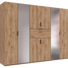 Dreht&uuml;renschrank wimex, B:270cm H:208cm T:58cm, braun, Spanplatte, Schr&auml;nke, "Moldau Kleiderschrank mit Spiegel Schlafzimmerschrank Bestseller"