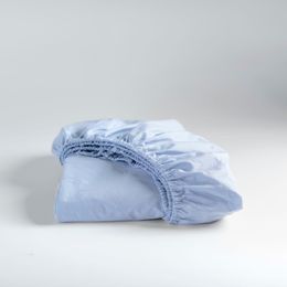 Spannbettlaken Cinderella, B:100cm L:200cm, blau, Renforc&eacute;, Obermaterial: 100% Baumwolle, Bettlaken, "Cinderella Weekend Baumwolle, f&uuml;r Matratzen bis