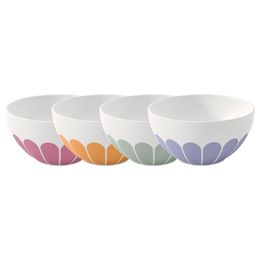 Villeroy & Boch VILLEROY & BOCH Schale "Müslischalen-Set Fleur Vert ø 14,1 cm 4er Set bunt", bunt, Schüsseln