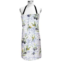 Kochsch&uuml;rze Apelt, B:80cm L:85cm, blau, Baumwolle, Sch&uuml;rzen, "6523 SUMMERTIME, Sommerdeko, Sommer", Digitaldruck