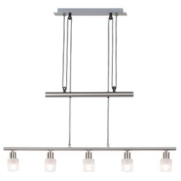 Brilliant LED Pendelleuchte "LEA", 5, grau, Leuchten, 5 x E14 max. 4W, 173cm Höhe, eisen/chrom, höhenverstellbar, Metall