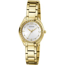 Guess Damen Quarzuhr "CHARLOTTE", gold, Armbanduhren, Armbanduhr, Damenuhr, Edelstahlarmband, Mineralglas, analog
