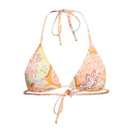 Roxy Damen Triangel-Bikini-Top "Floraldelic", orange, Gr. M, 87% Nylon, 13% Elasthan, Bikini-Oberteile
