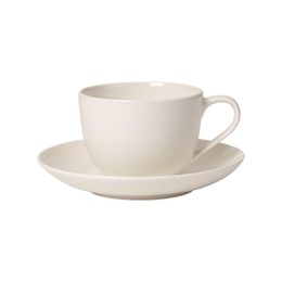 Villeroy & Boch VILLEROY & BOCH Tasse "Kaffeetasse mit Untertasse For Me 160 ml wei&szlig;", wei&szlig;, Trinkgef&auml;&szlig;e