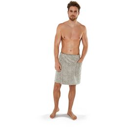 M&ouml;ve Kilt M&Ouml;VE, L:50cm, beige, Walkfrottier, Hausm&auml;ntel, "Eden, ideal f&uuml;r Sauna & Spa", edle Karo-Optik
