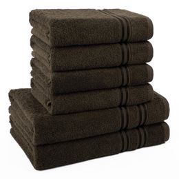 Handtuch Set HAMMETEX, braun, Frottier, Obermaterial: 100% Baumwolle, Handtuch-Sets, "6-teiliges Handtuch Set, 100% Baumwolle, Weich & Saugstark",