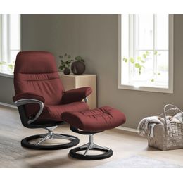 Relaxsessel stressless, B:83cm H:105cm T:74cm, rot, Leder BATICK: BATICK ist ein leicht korrigiertes, durchgefärbtes und genarbtes Möbelleder, bei