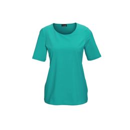 GOLDNER Damen Langarm-Poloshirt "Kurzgr&ouml;&szlig;e Gepflegtes Shirt in formstabiler Ware", blau, Gr. 26, Obermaterial: 82% Polyester PES. 18% Elasthan EL.,