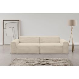 Sofa WERK2, B:256cm H:70cm T:105cm, beige, 90% Polyester, 10% Nylon, Wohnzimmer, Sofas, "Zeus 3-Sitzer, Big-Sofa, Breite 256cm, Tiefe 105cm, modern &