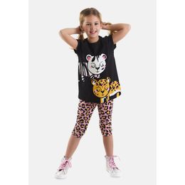 DENOKIDS Jungen Hausanzug "Leo & Zebra", Gr. 104, pink, 90% Baumwolle;10% Elasthan, animal-print, Homewear-Sets, mit Animal-Aufdruck