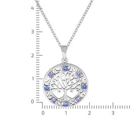 ZEEme Damen Kette mit Anh&auml;nger "Silber 925 rhodiniert mit Lebensbaum-Motiv und Zirkonia-Steinen", 42/45cm, Silber 925 (Sterlingsilber), L: 45 B: