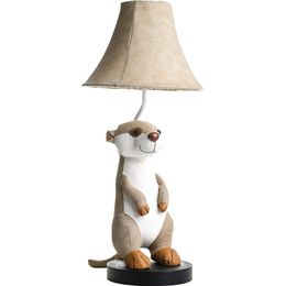 LED Tischleuchte "Eddie das Erdm&auml;nnchen", 1, H: 60cm, 1 Stk., beige, HAPPY LAMPS FOR SMILING EYES, Leuchten, Hochwertig, Einzigartig, Tiermotiv