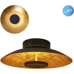 Näve NÄVE LED Deckenleuchte "Firenze", 1, Ø 40cm H: 15cm, 1 Stk., gold, Wohnzimmer, Leuchten, rund, schwarz/gold, 36x LED warmweiß, nicht dimmbar, D: 40cm