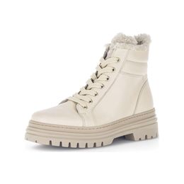 Gabor Damen Schnürstiefelette "Gabor Stiefelette Leder/Textil", Gr. 38, beige, Leder, Textil, Schuhe